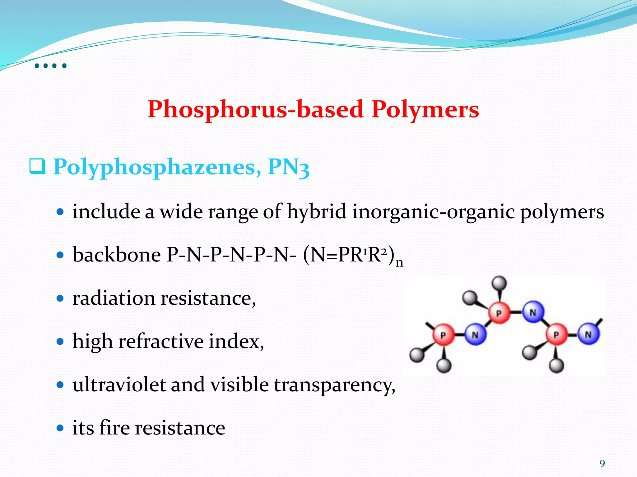 Chem7147 course seminar on inorganic and hybrid polymers | PPTX