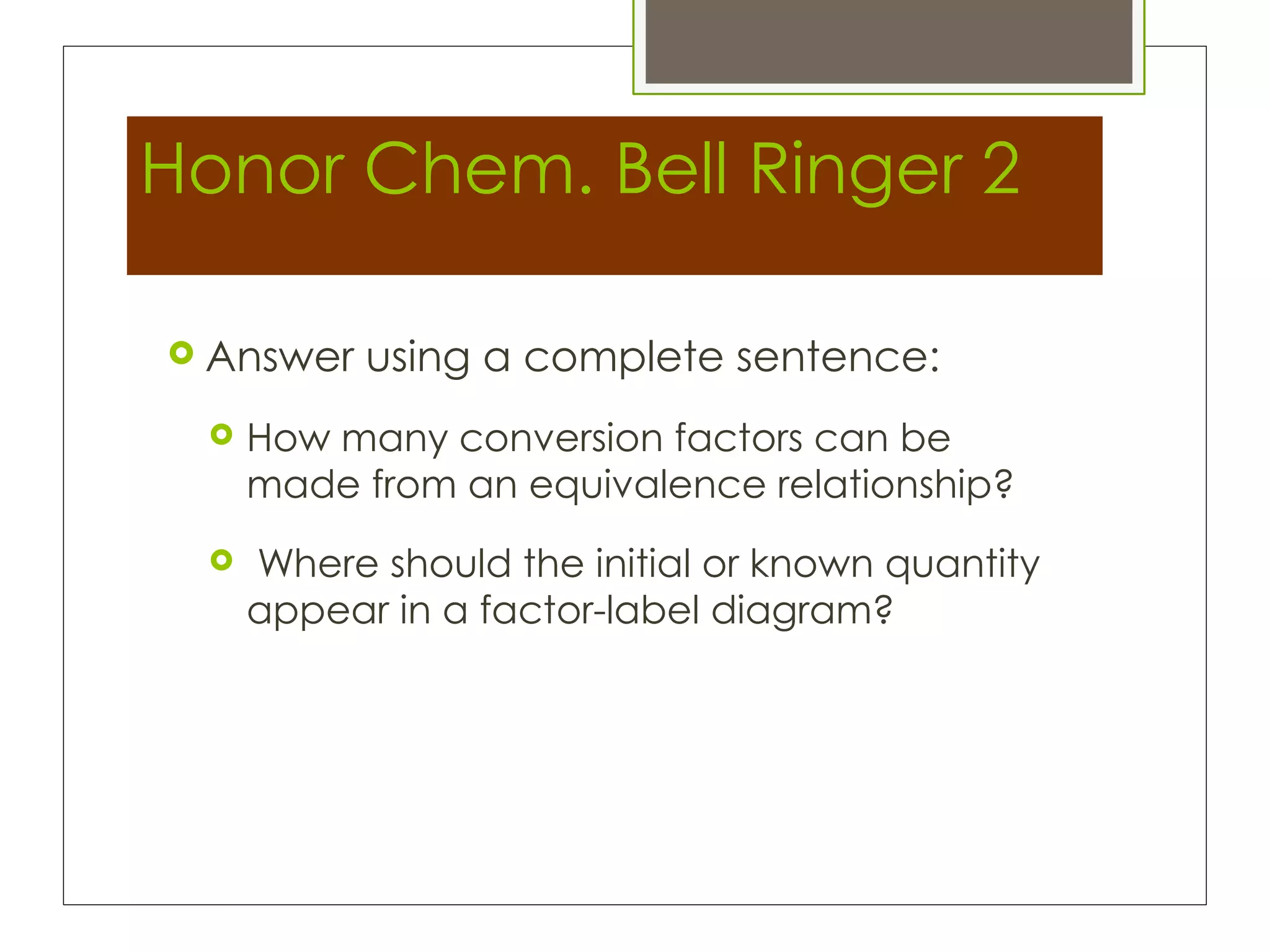 Chem bell ringers week 1 | PDF | Chemistry | Science