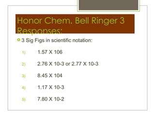 Chem bell ringers week 1 | PDF | Chemistry | Science