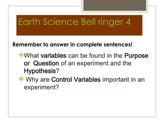 Chem bell ringers week 1 | PDF | Chemistry | Science