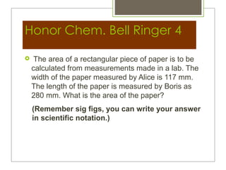 Chem bell ringers week 1 | PDF | Chemistry | Science