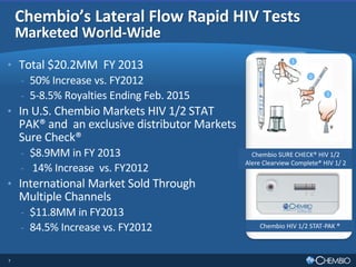 Chembio - Investor Presentation Aug 2014 | PDF