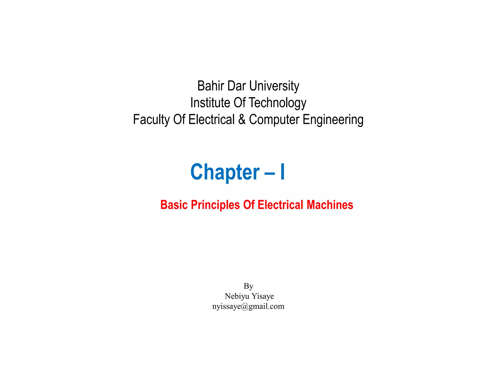 basic principle of electrical machines | PPTX