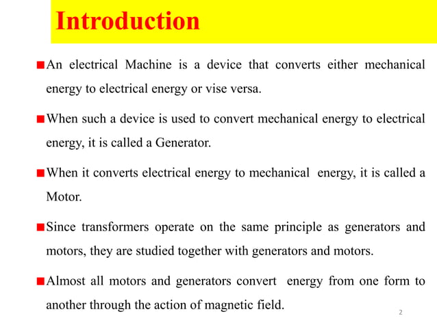 basic principle of electrical machines | PPTX