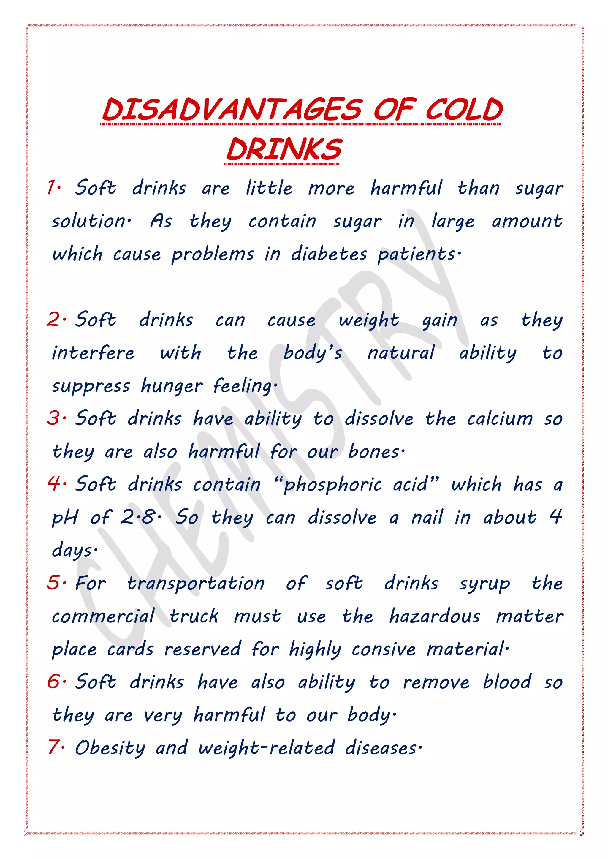 Chemistry Investigatory Project on COLD DRINKS | PDF