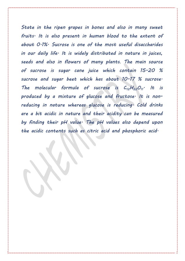 Chemistry Investigatory Project on COLD DRINKS | PDF | Chemistry | Science