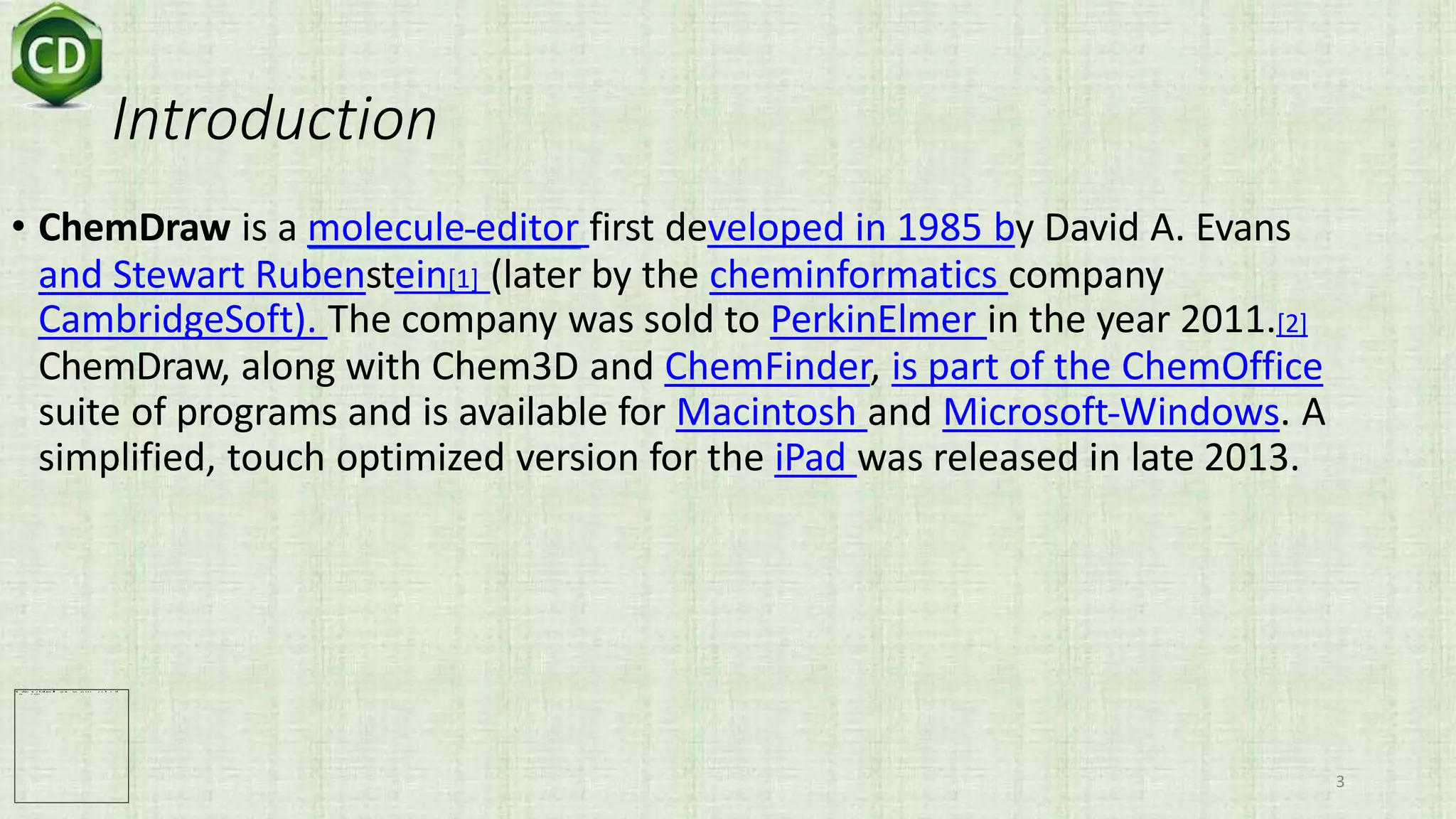 ChemDraw and its Features | PPTX