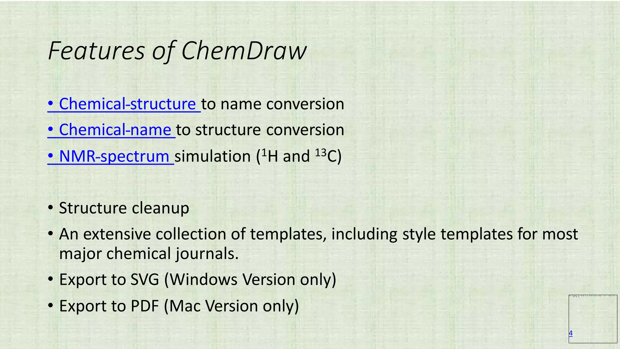 ChemDraw and its Features | PPTX