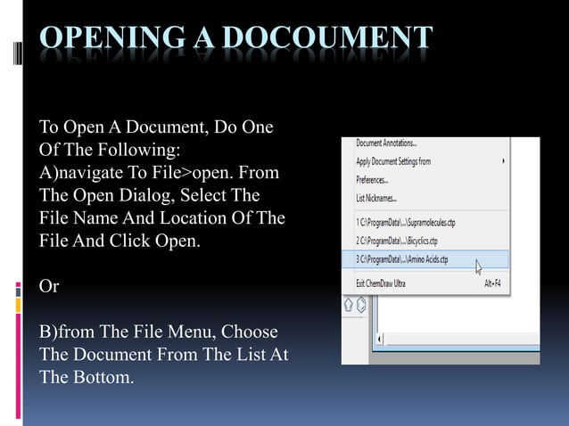 Chem draw software | PPTX | Desktop Publishing | Computer Software and Applications