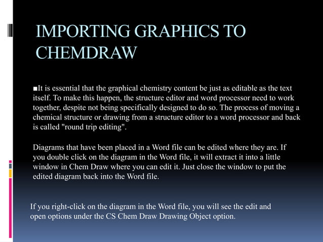 Chem draw software | PPTX | Desktop Publishing | Computer Software and Applications