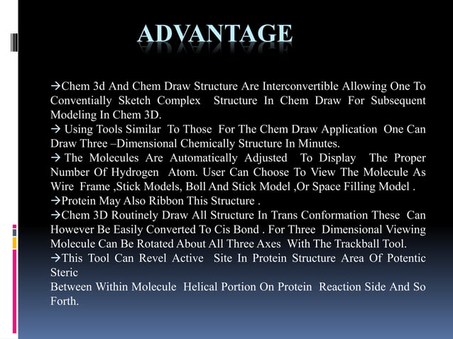 Chem draw software | PPTX | Desktop Publishing | Computer Software and Applications
