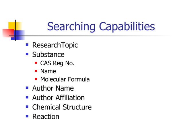 Chemical Abstracts to Scifinder Scholar | PPT