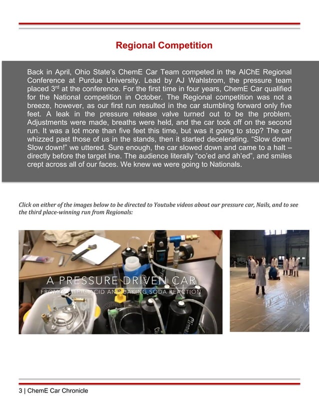 ChemE Car Chronicle September | PDF