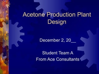 aceton production method | PPT