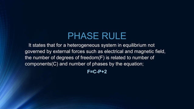 Eutectics and phase rule | PPTX | Chemistry | Science