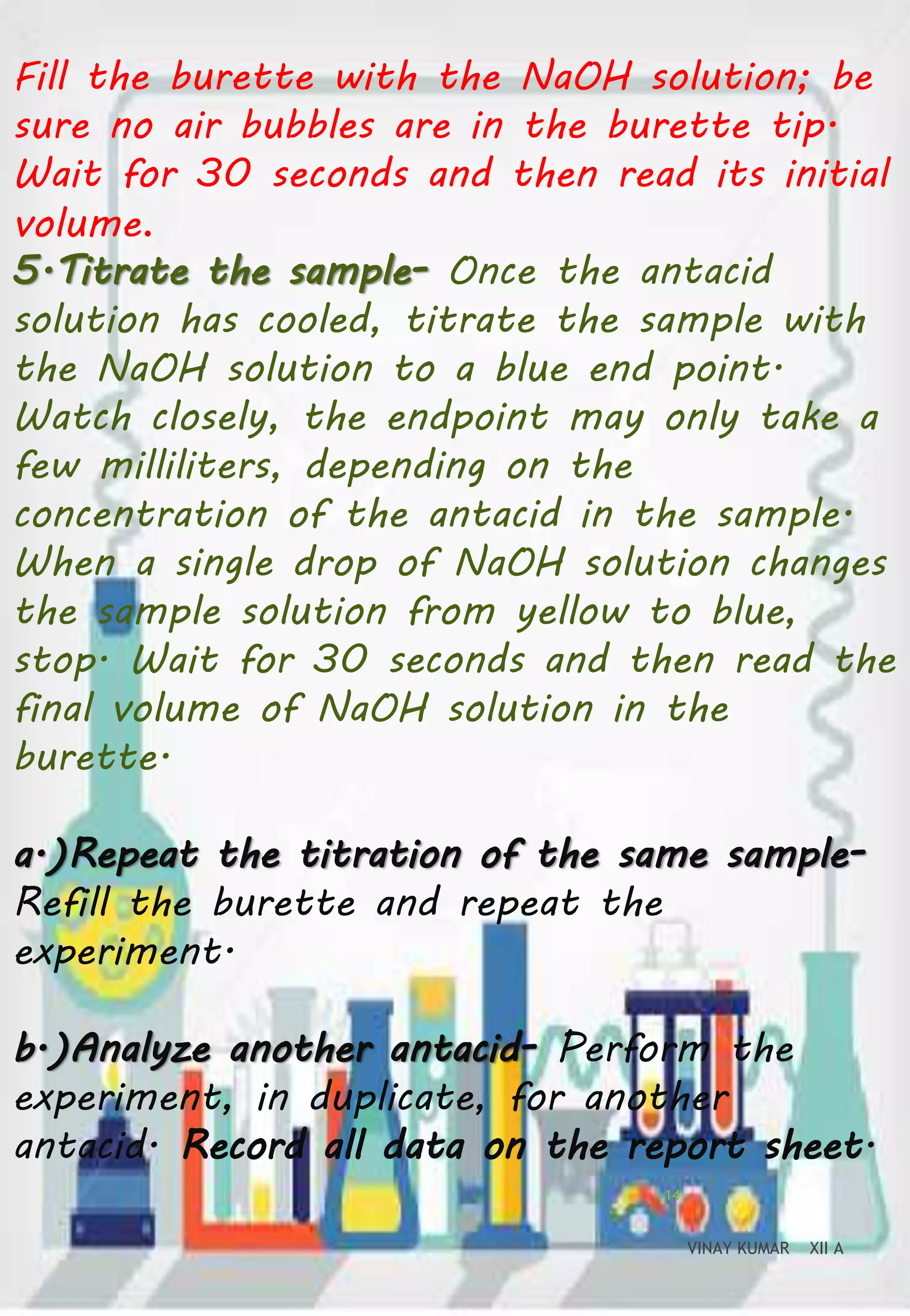 Chemistry investigatory project on Antacids | PPTX