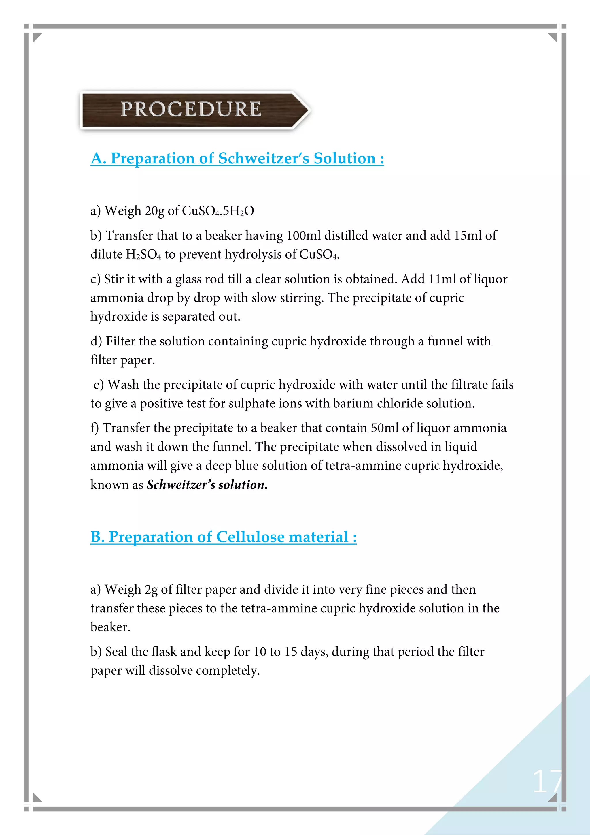 Chemistry investigatory project on " RAYON" | PDF