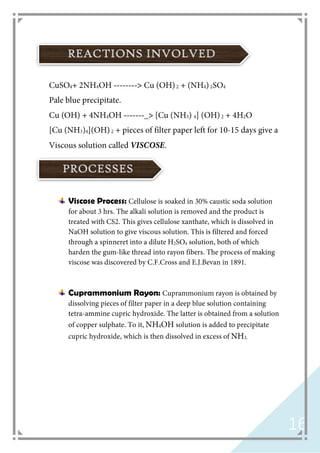 Chemistry investigatory project on " RAYON" | PDF