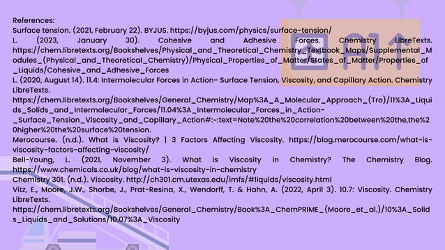 [CHEM] Properties of Liquid Viscosity & Surface Tension | PDF ...