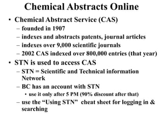 Research methodology - Chemical abstracts - already available material ...