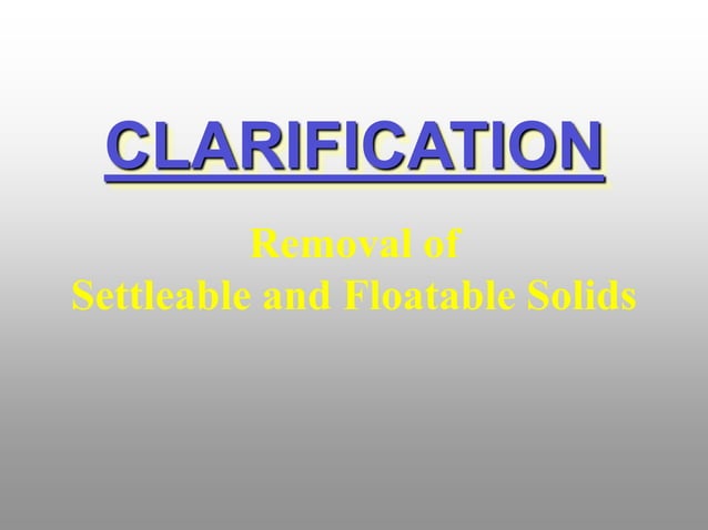 Chemical clarification-coagulation | PPTX