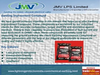 Chemical Earthing Compound Exporter, Manufacturer, JMV LPS Limited, Noida | PPT