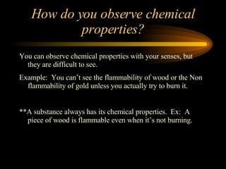 Chemical Properties Flammability