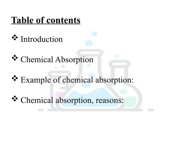 Chemical absorption in surface chemistry | PPT