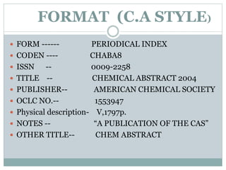 Chemical abstract | PPTX