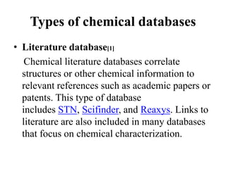 Chemical abstract and patent database | PPTX | Databases | Computer ...