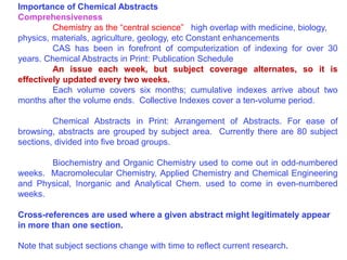 Chemical abstracts ii | PPTX