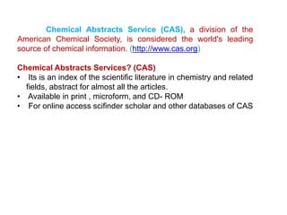 Chemical abstracts ii | PPTX