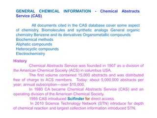 Chemical abstracts ii | PPTX