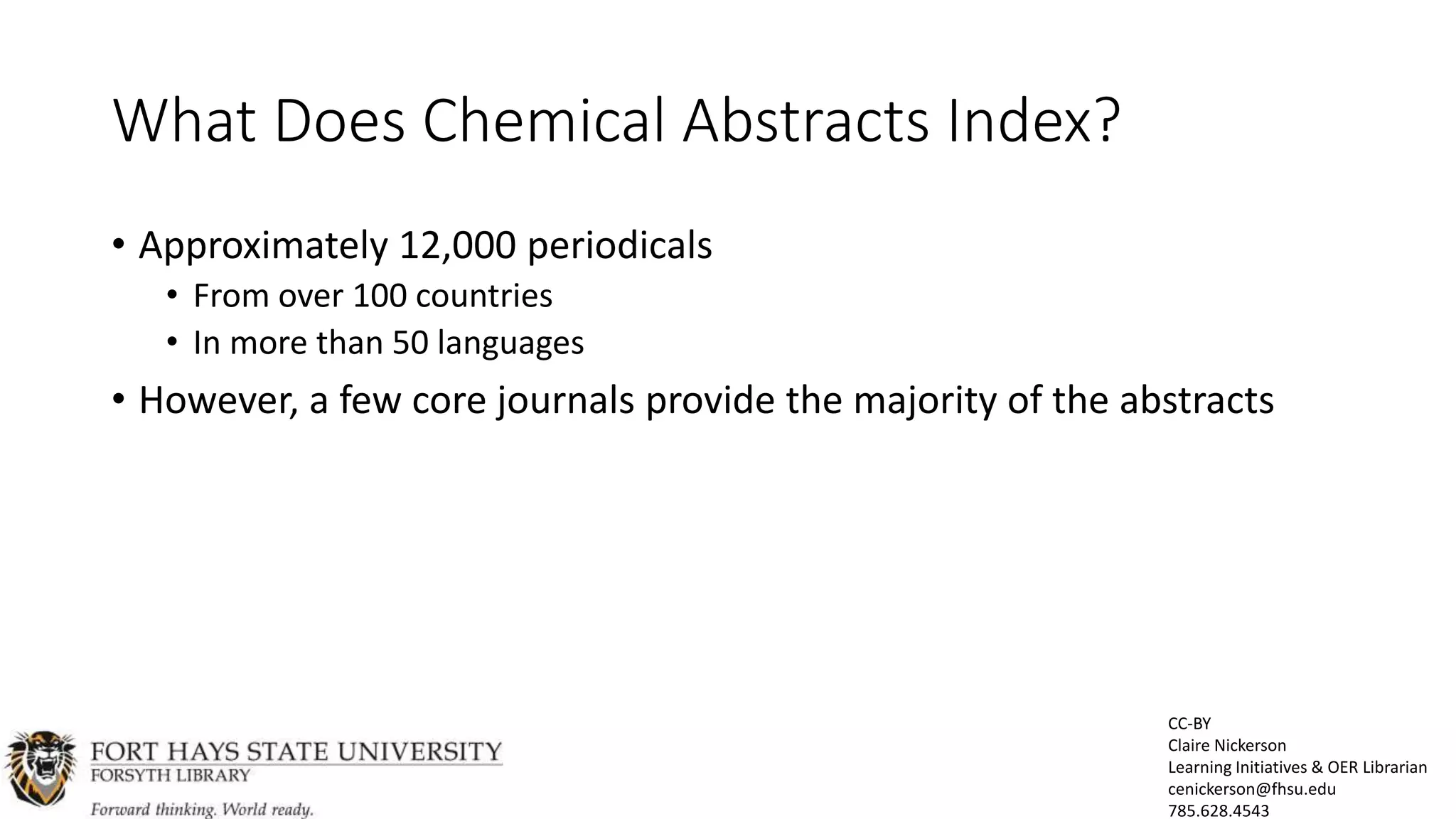 How to Use Chemical Abstracts (in Print) | PPTX