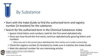 How to Use Chemical Abstracts (in Print) | PPTX
