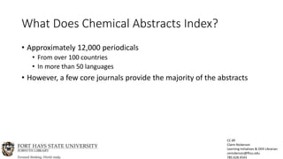 How to Use Chemical Abstracts (in Print) | PPTX