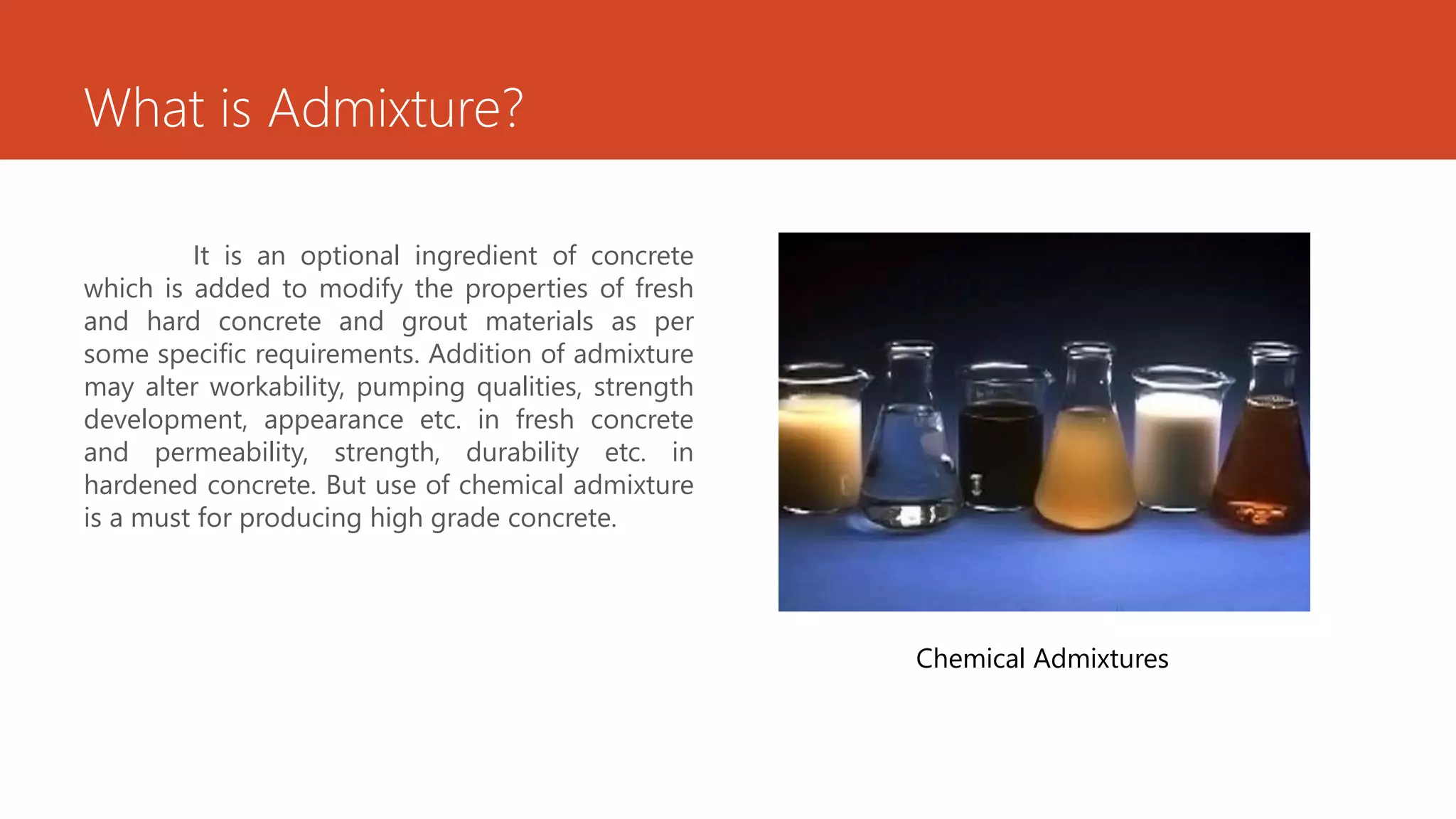 CHEMICAL ADMIXTURES FOR CONCRETE | PPTX