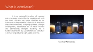 CHEMICAL ADMIXTURES FOR CONCRETE | PPTX