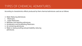 CHEMICAL ADMIXTURES FOR CONCRETE | PPTX