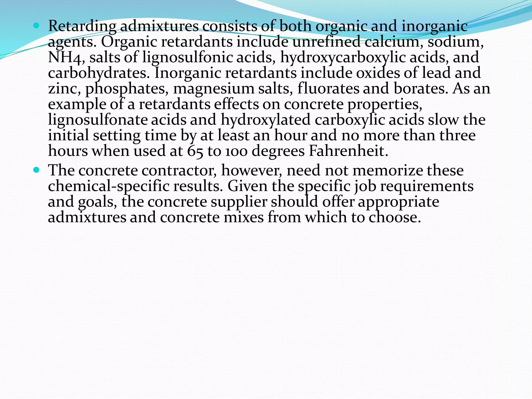Cement Chemical admixtures | PPT