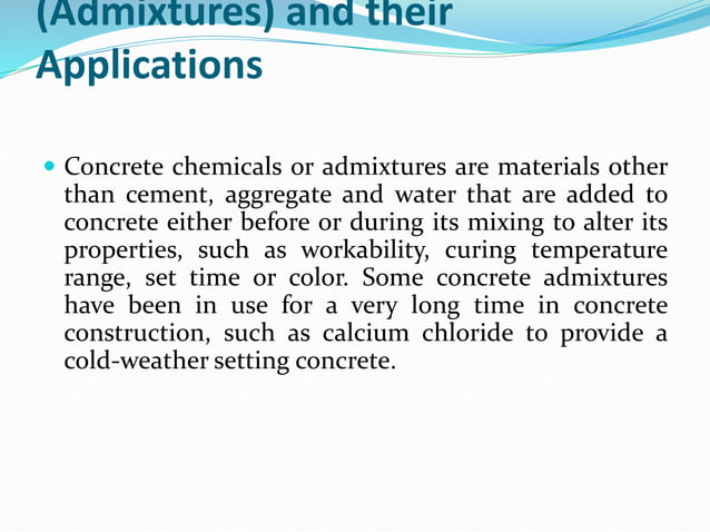 Cement Chemical admixtures | PPT
