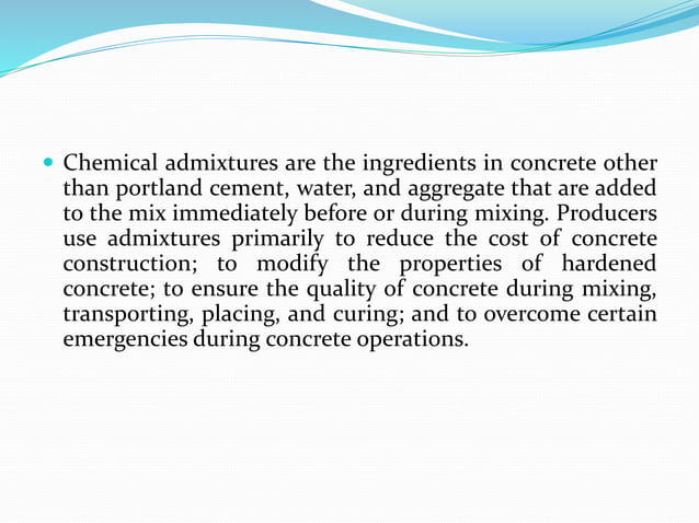 Cement Chemical admixtures | PPT