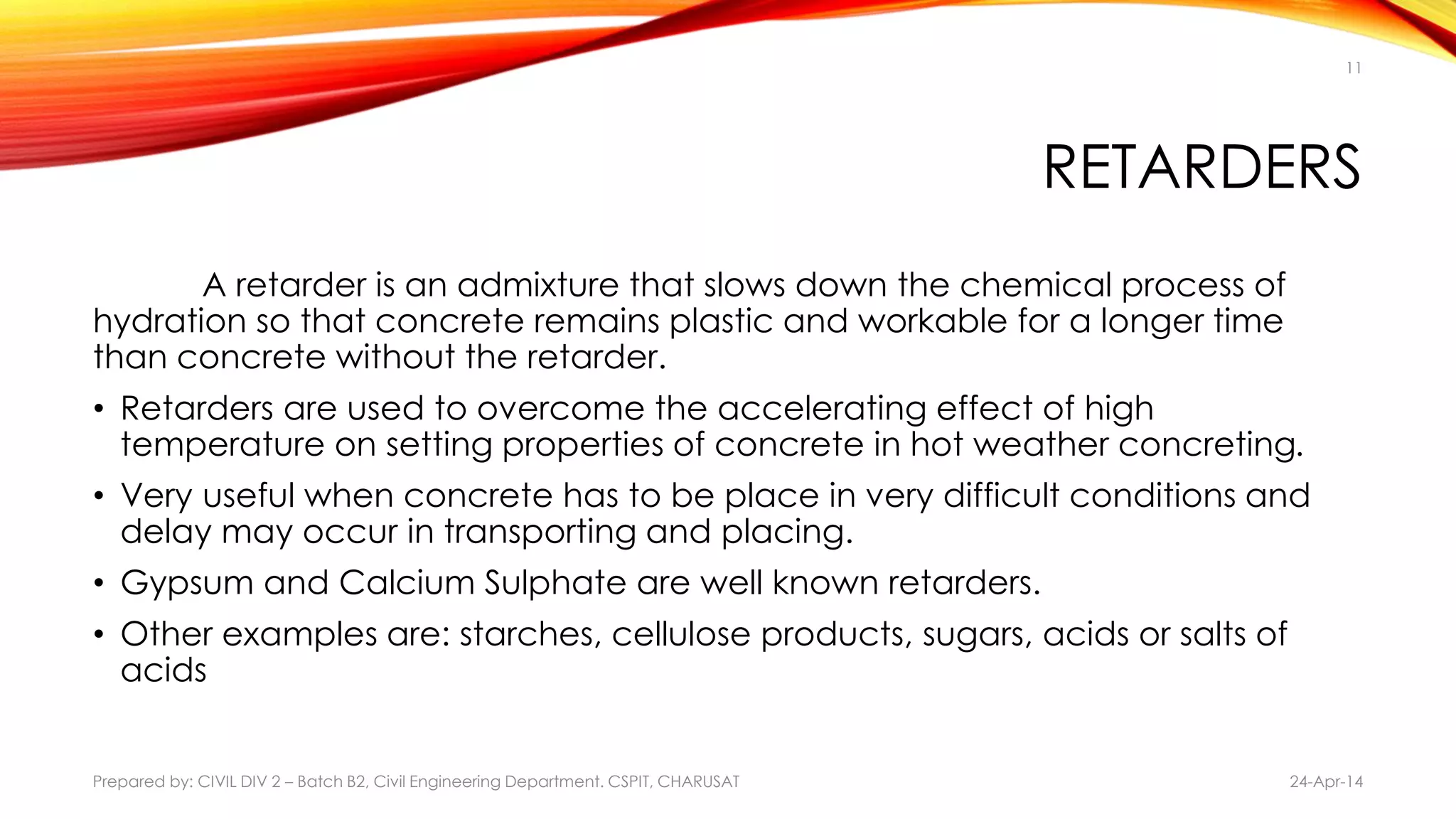 Chemical Admixtures & Mineral Additives | PPTX