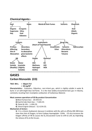 Chemical agents gases | PDF