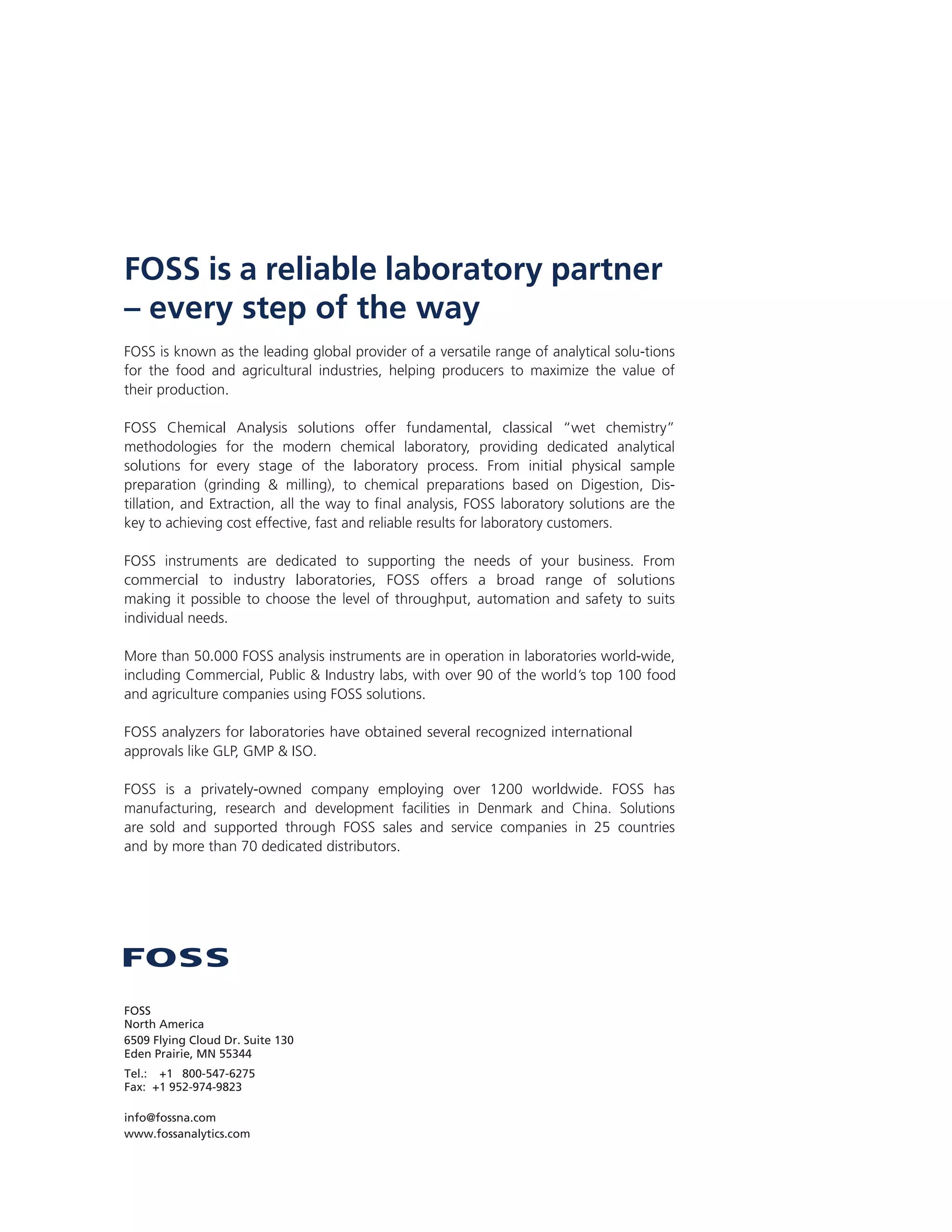 Foss Laboratory Analysis Solutions Pdf
