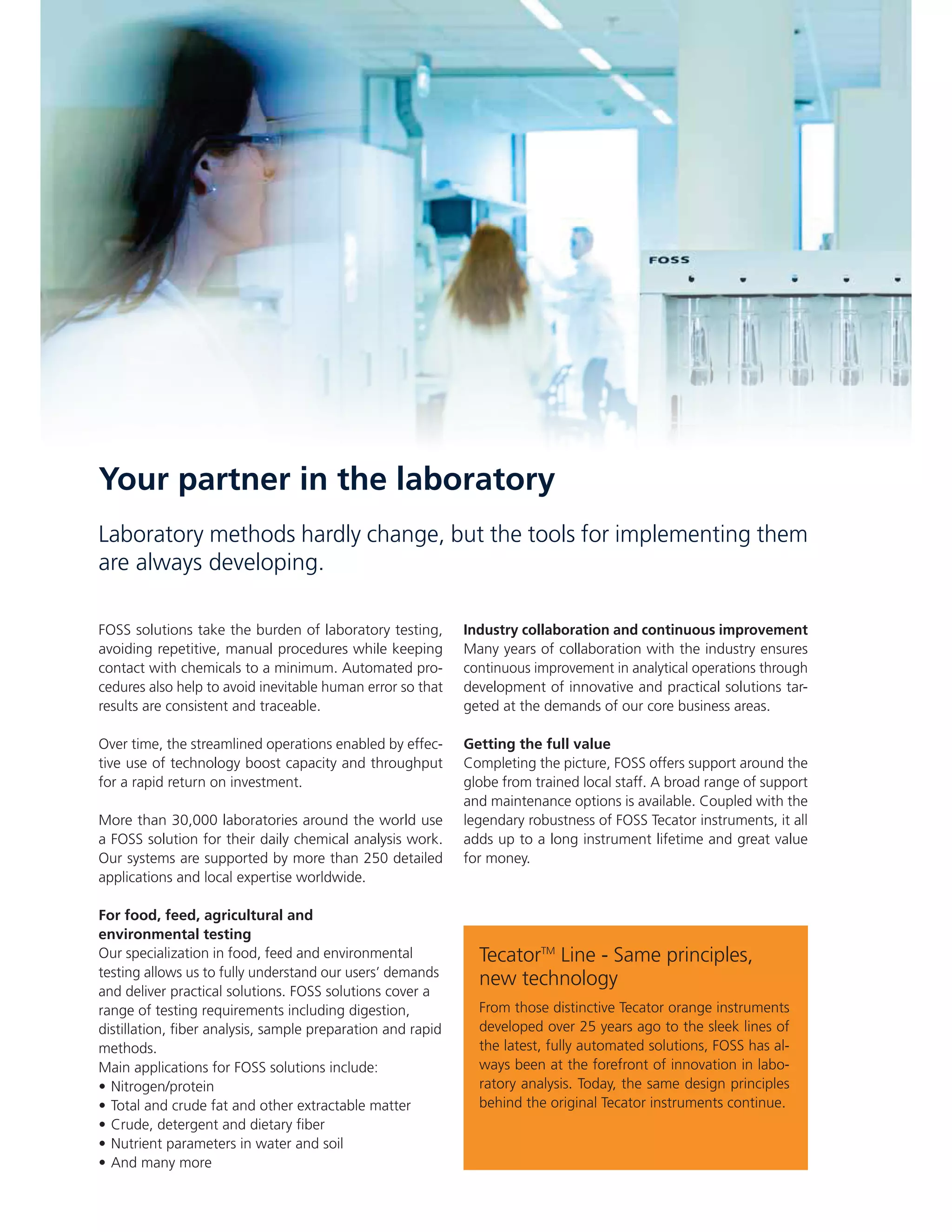 FOSS Laboratory Analysis Solutions | PDF