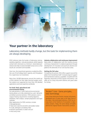 FOSS Laboratory Analysis Solutions | PDF
