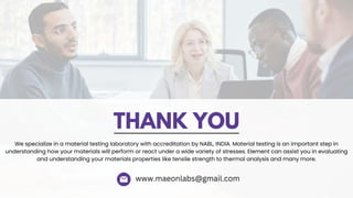 Chemical analysis test for plastic - Maeon laboratory | PPTX
