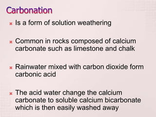 Chemical and biological weathering lesson 5 | PPTX
