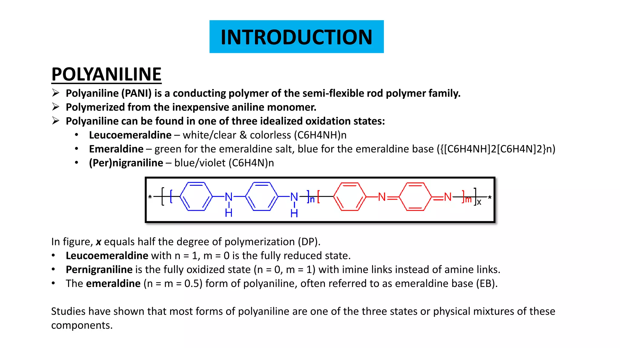 Chemical and electrochem method of synthesis of polyaniline and ...
